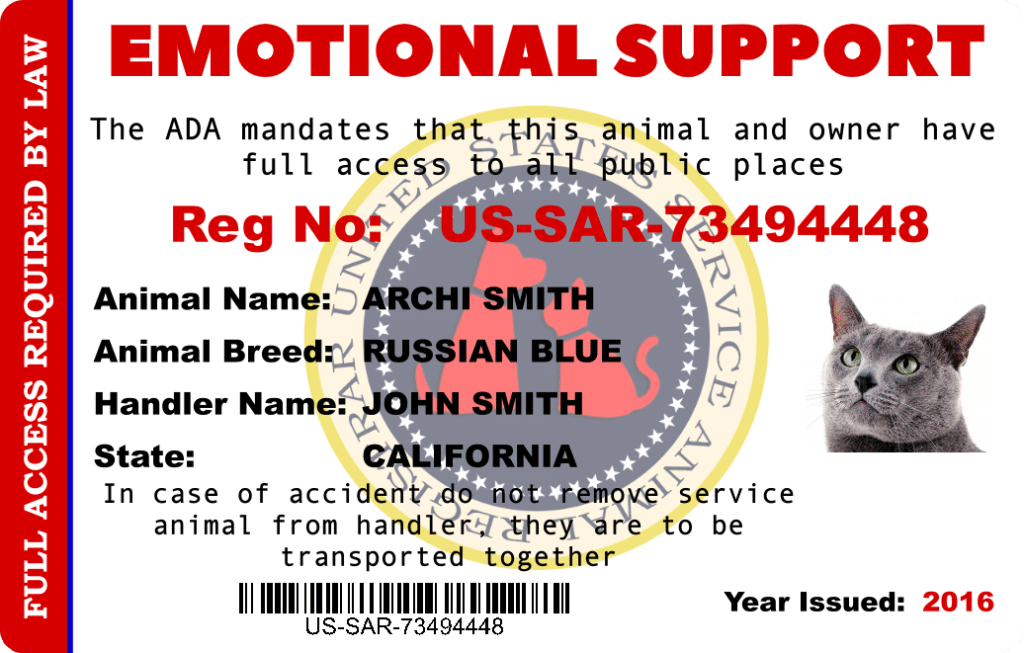 Emotional Support Animal Registration – US Service Animal Registrar